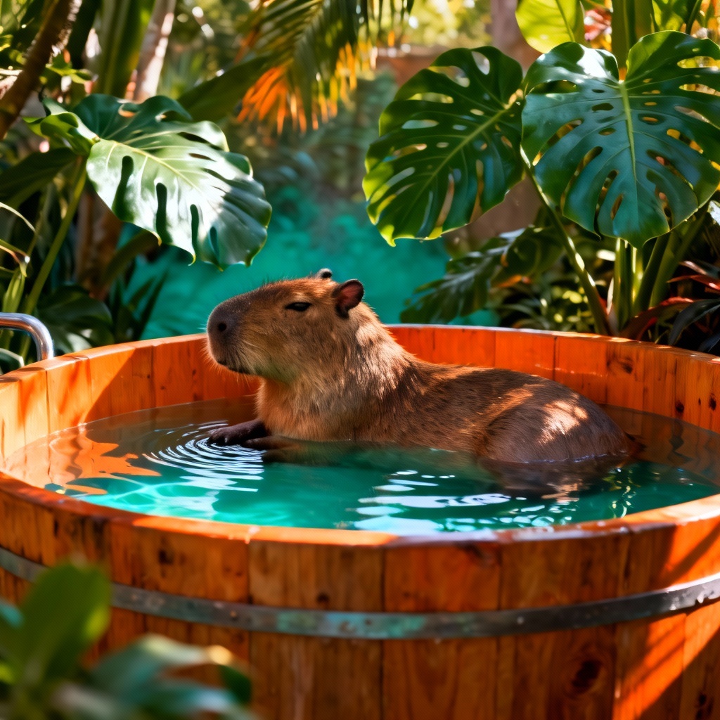 Free AI Capybara Spa Generator Online | Create Cozy Capybara Onsen Art