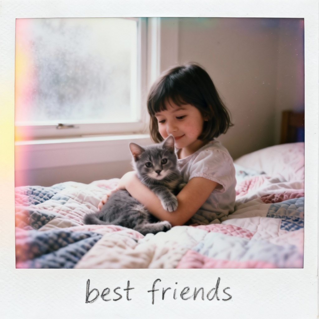 Free ai-little-me-hug-my-pet-polaroid-photo-maker | Retro Pet Hug ...