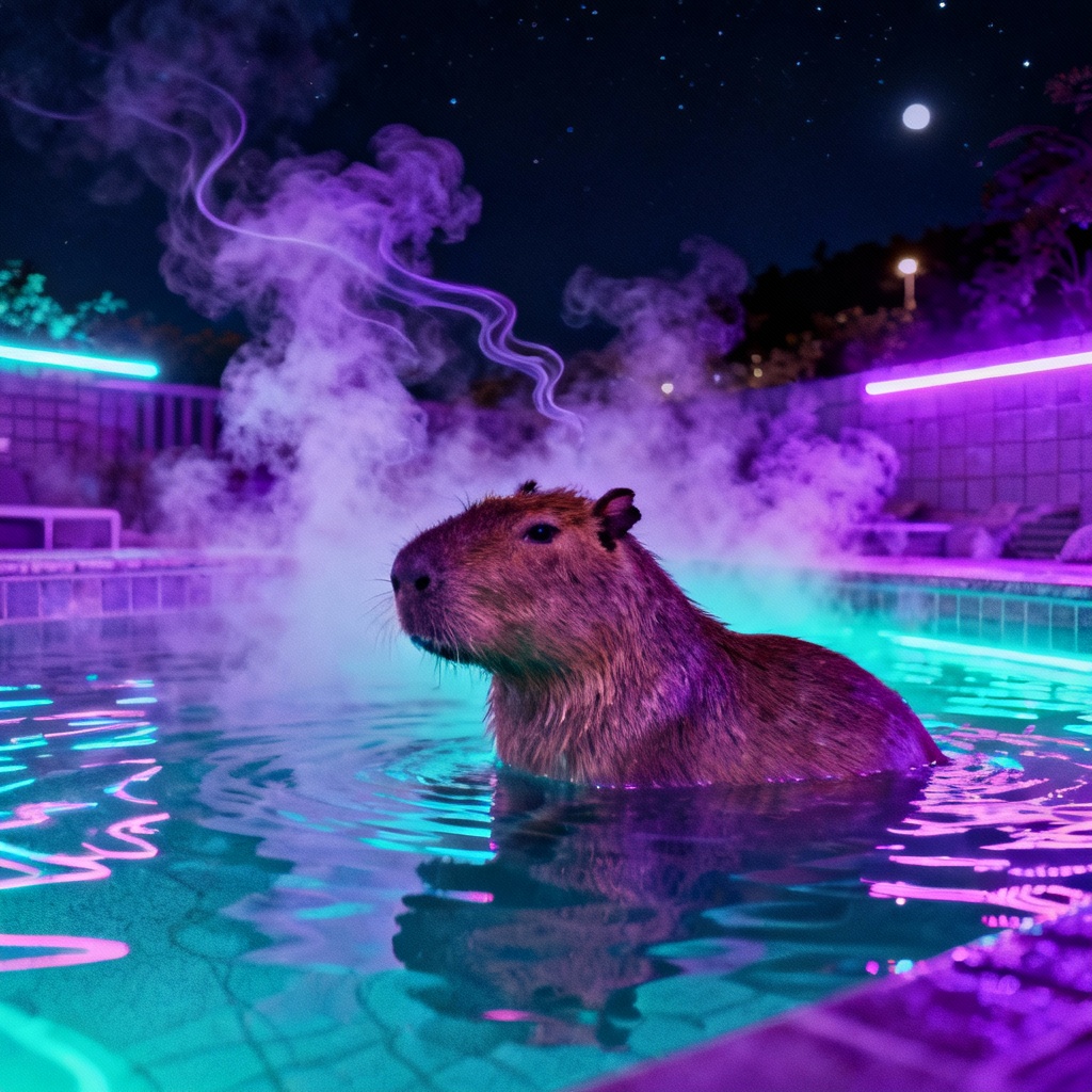 Free AI Capybara Spa Generator Online | Create Cozy Capybara Onsen Art
